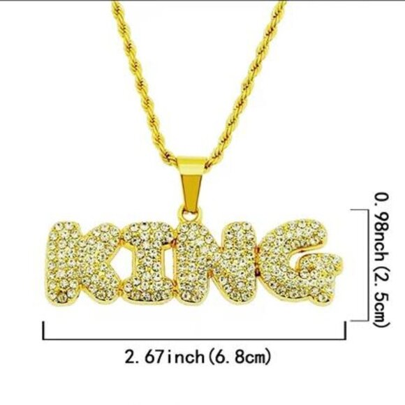 Accessories | Mens Gold Iced Out King Chain Necklace | Poshmark